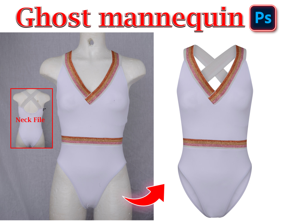 Ghost mannequin Neck Joint symmetrical Retouching In Photoshop, | Upwork