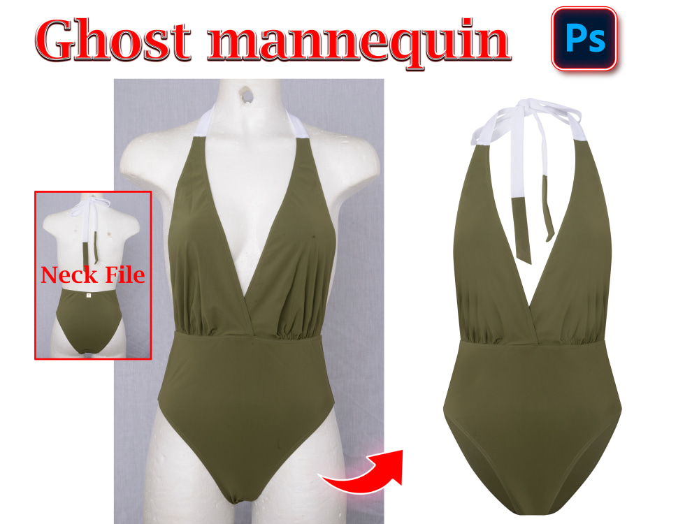 Ghost mannequin Neck Joint symmetrical Retouching In Photoshop, | Upwork