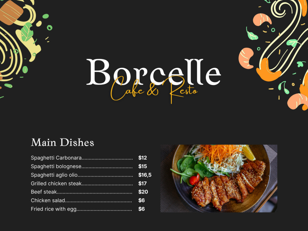 Menu design, food menu, restaurant menu, and price list | Upwork