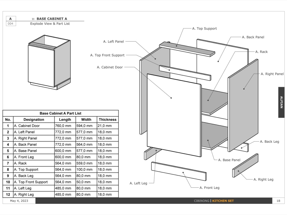 Technical drawing for furniture design 2d and 3d modeling | Upwork