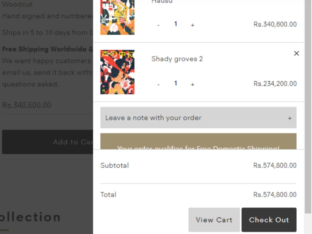 Shopify custom slide Cart Drawer | Upwork