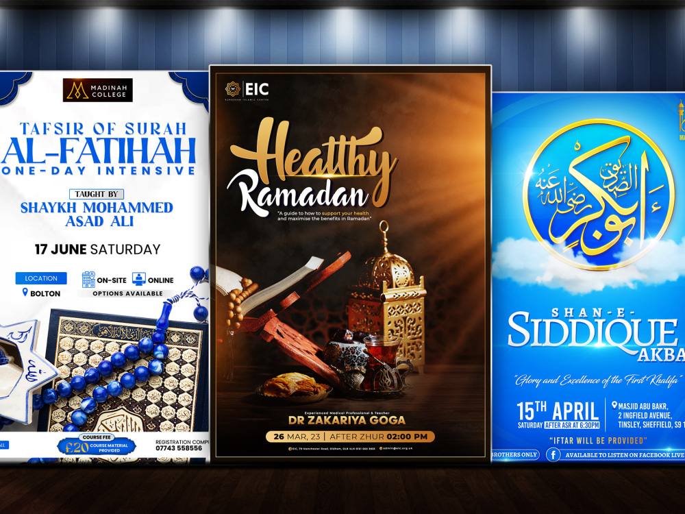 Eye catching islamic flyer, brochure or poster and invitation | Upwork