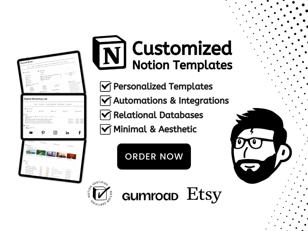 Customized notion template tailored to your personal and professional life. | Upwork
