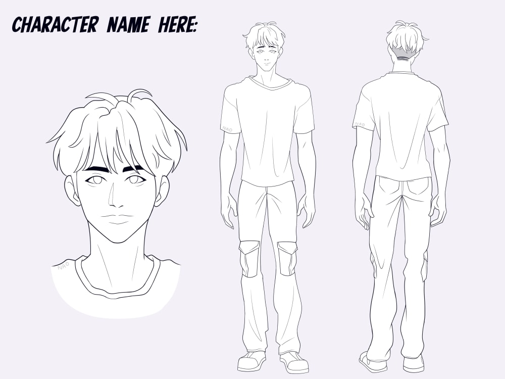 A REFERENCE SHEET of your character | Upwork