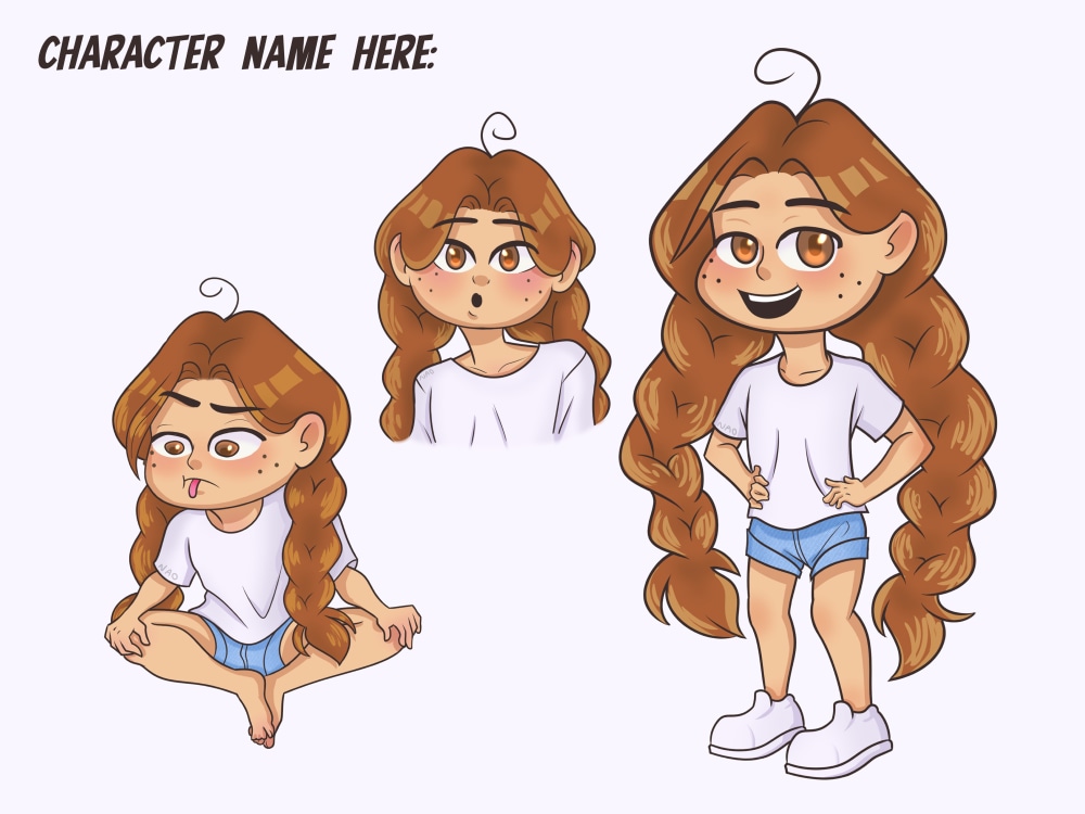 A REFERENCE SHEET of your character | Upwork