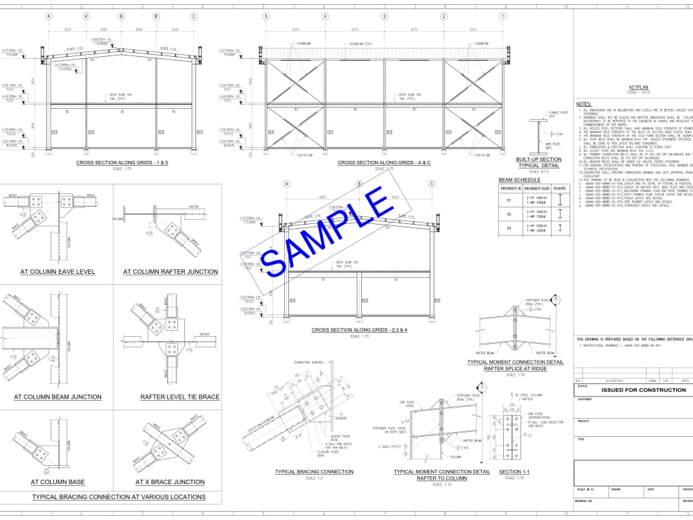 Steel Structure - Structural drawing, steel connection and material ...