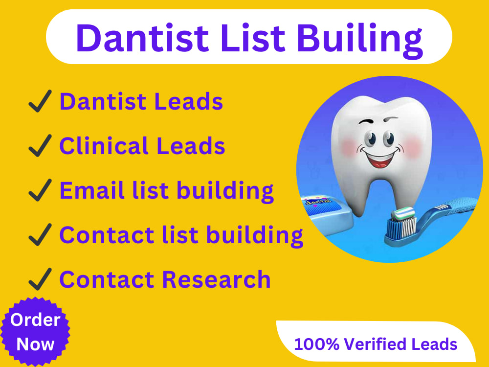 Home care, Dentist Lead and Dentist contact with 100% verified emails ...