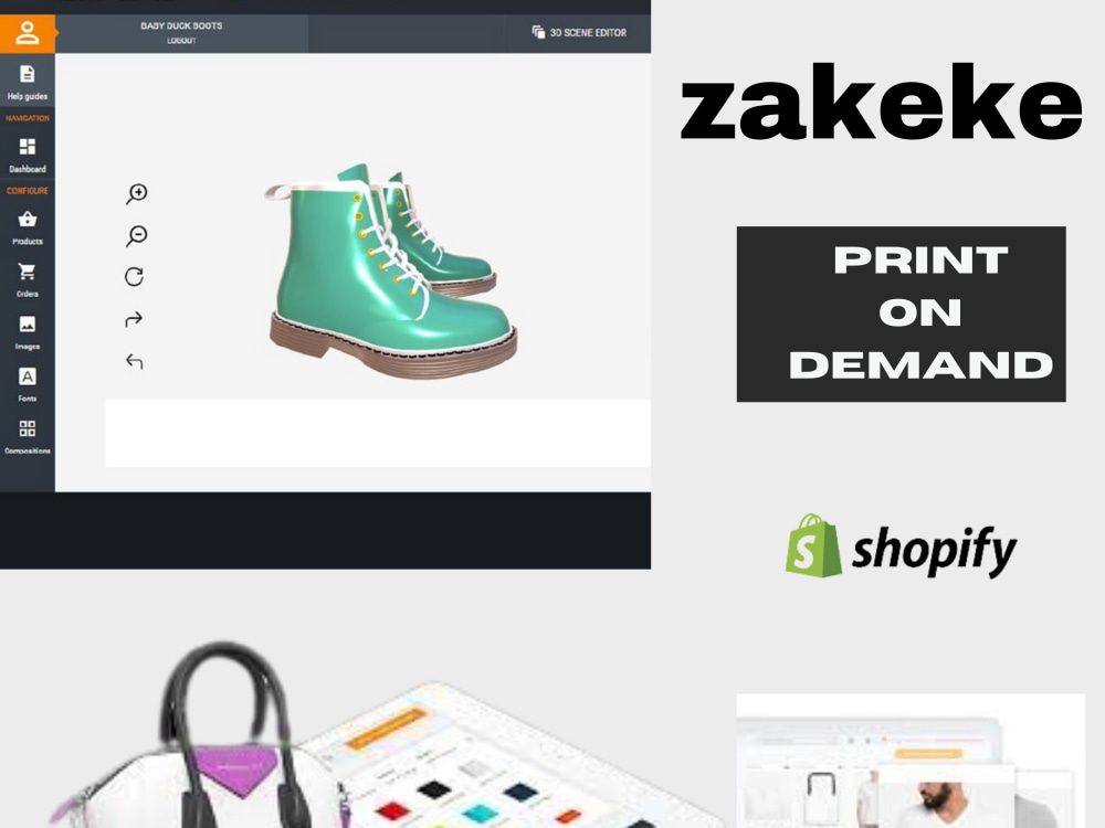 Zakeke shopify store product, customize zakeke printful teeinblue pod ...