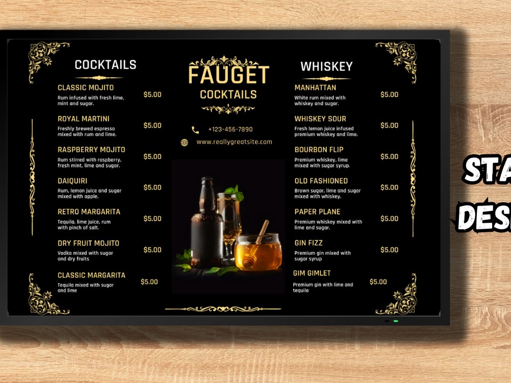 Visually appealing food digital or static menu board | Upwork