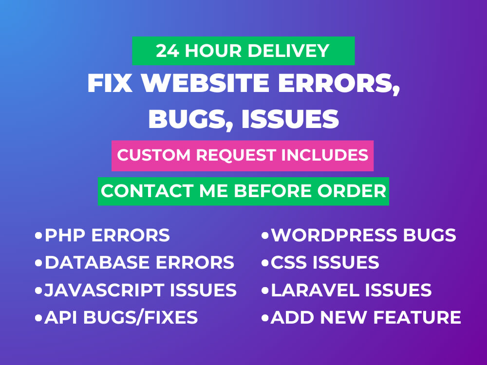 Fixed Php Html Css Javascript Wordpress Laravel Issues Upwork