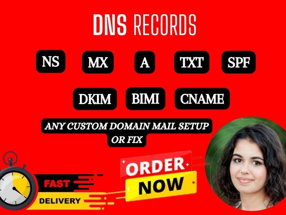 Dns records setup or fix any ns, mx, a, cname, txt, spf, dkim, dmarc | Upwork