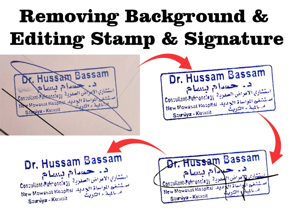 Removing Background and Editing in Stamp and Signature | Upwork