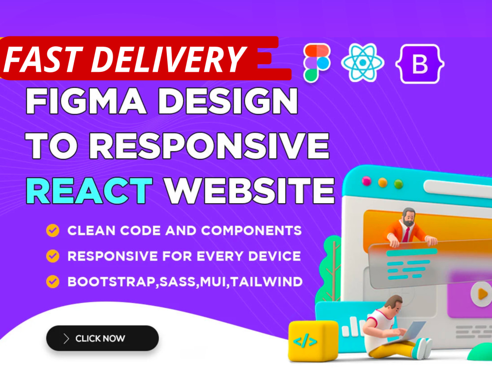 Responsive react website from figma design &, figma to react bootstrap ...