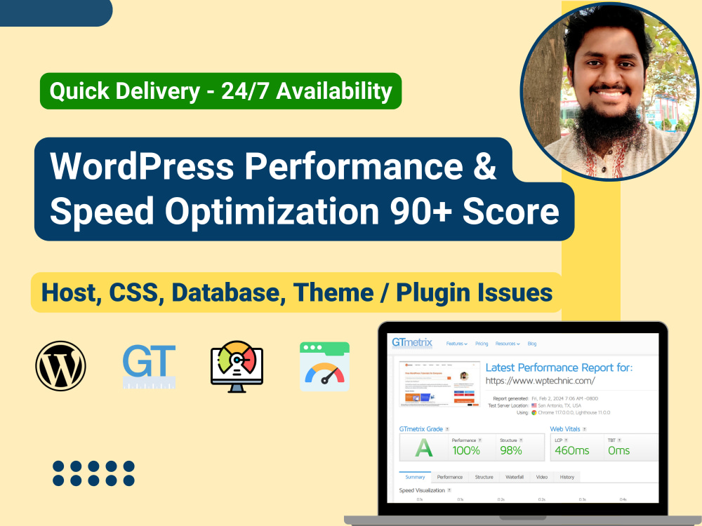 WordPress Speed Optimization, Performance for GTmetrix, PageSpeed Insights | Upwork
