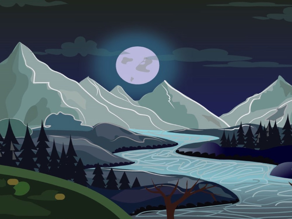 A fantastic illustration of natural view and 2d vector background. | Upwork