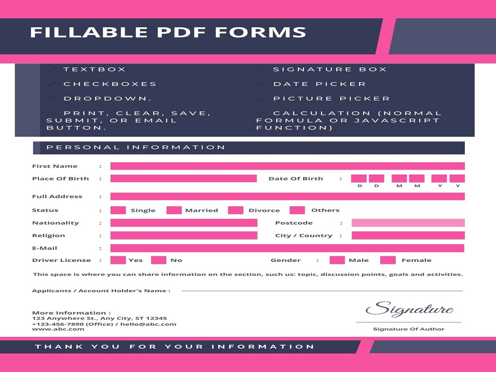 PDF Fillable Forms | Branding/Editing/Calculation | Interactive Dynamic ...