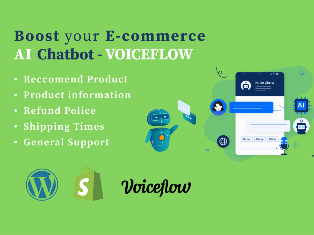 Design your custom chatbot for your ecommerce voiceflow ai | Upwork