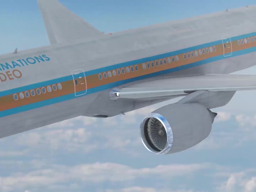 Realistic sky-moving 3D airplane modeling, airplane and aerospace video ...