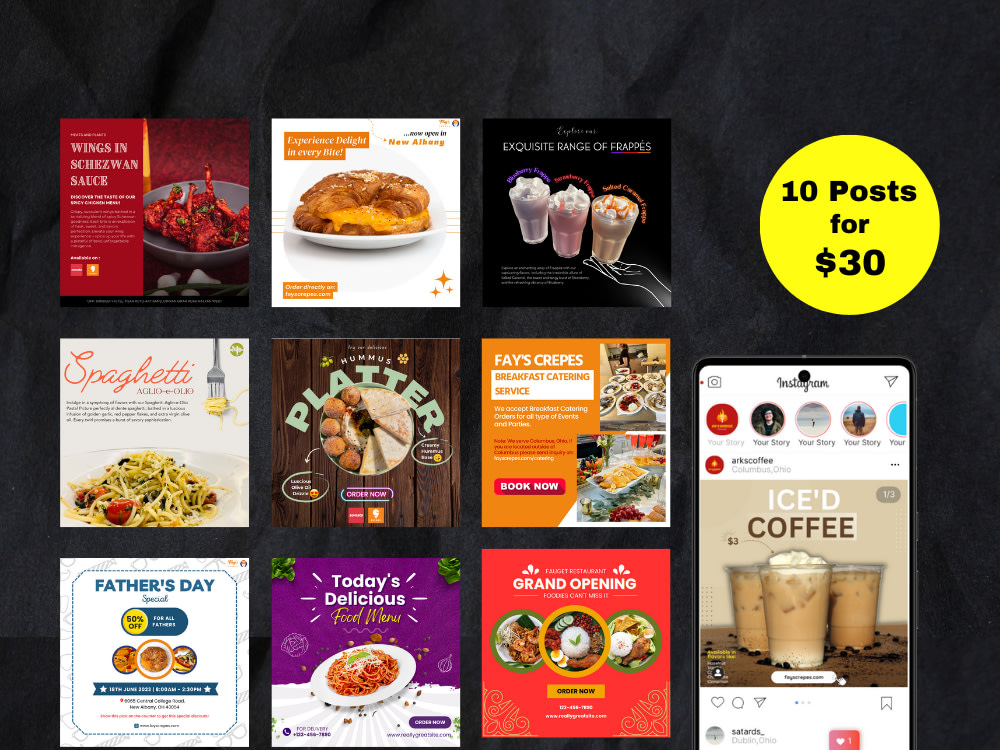 Premium quality social media posts for restaurants and cafes | Upwork