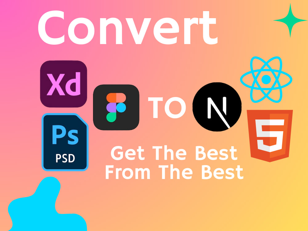 Psd figma xd to html react or next js website | Upwork