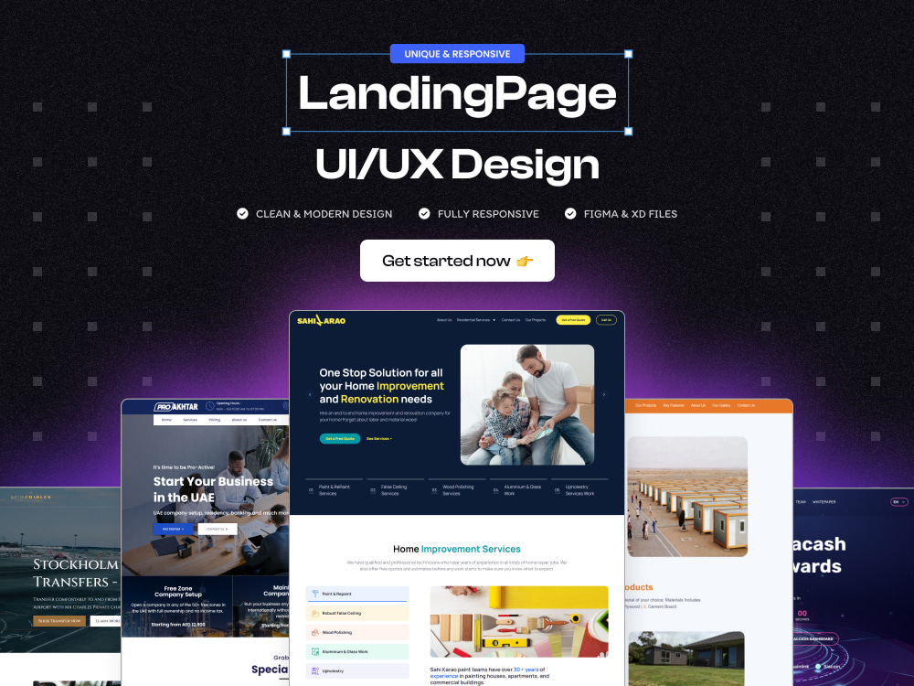 A responsive landing page UI/UX design professionally | Upwork