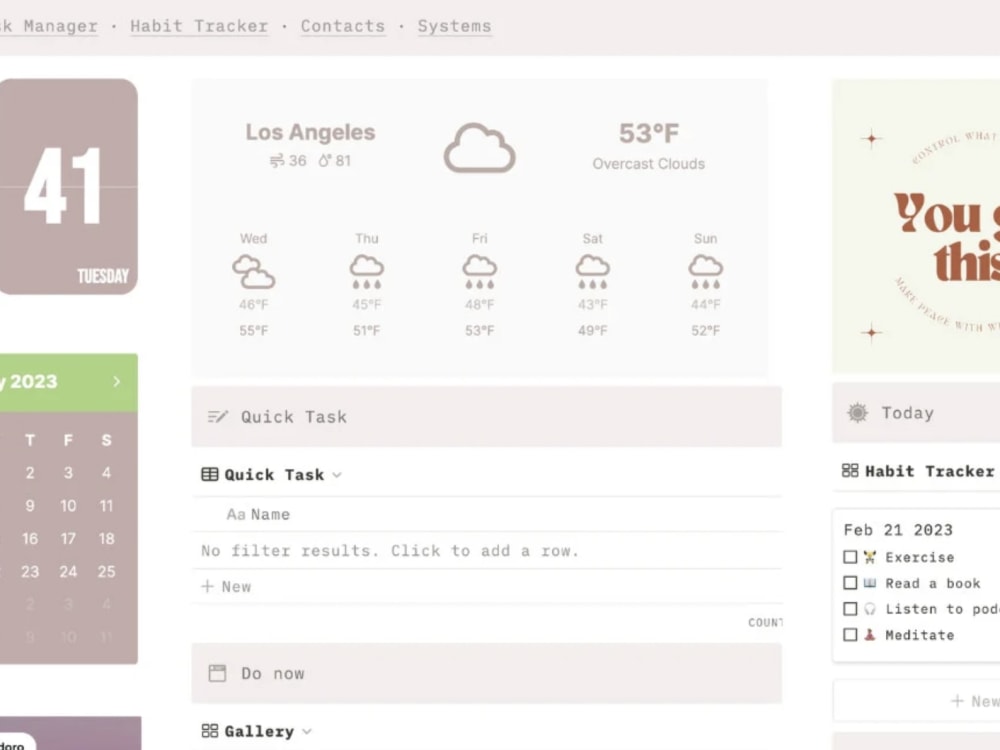 A fully personalized notion template for you | Upwork