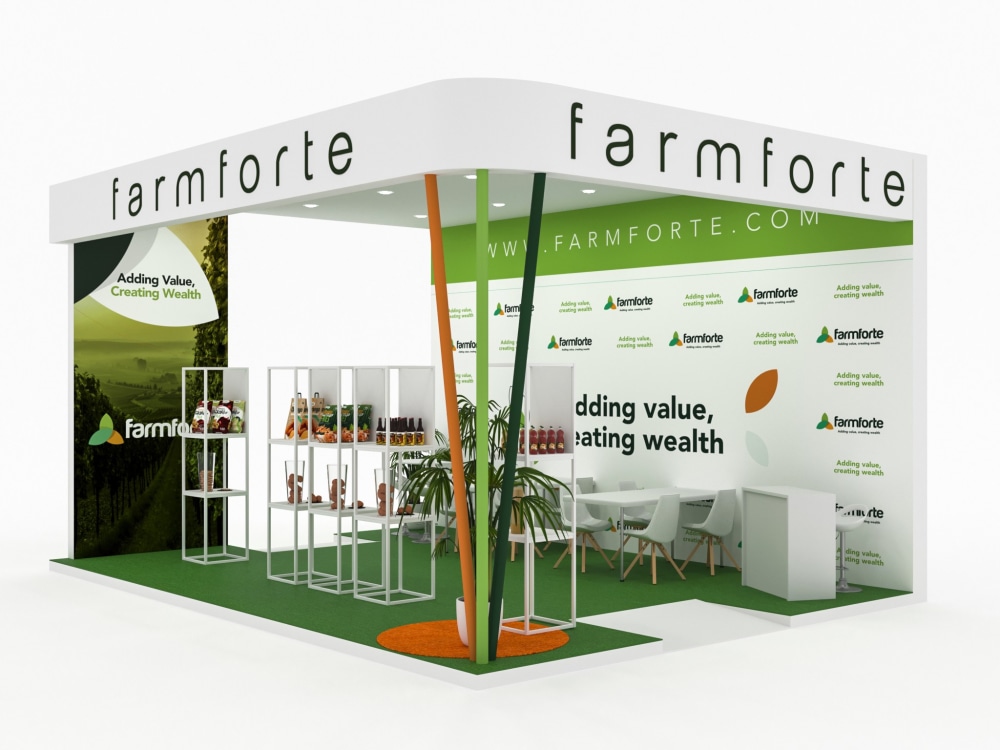 A photo-realistic rendering of your exhibition/event booth | Upwork