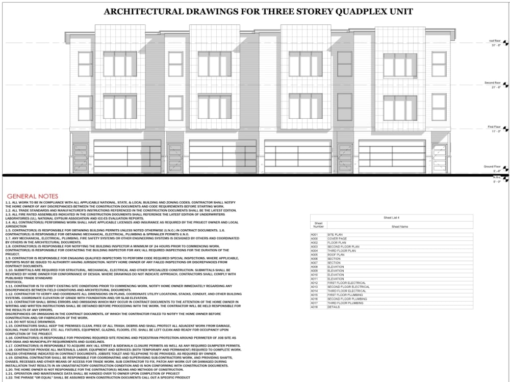 Architectural drawings, site plan blueprint, plot plan for city permit ...