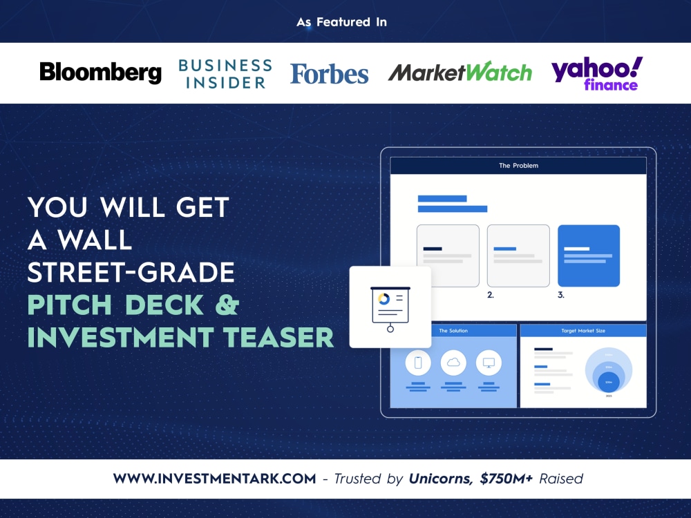 An Eye Catching Investment Teaser And Pitch Deck Upwork