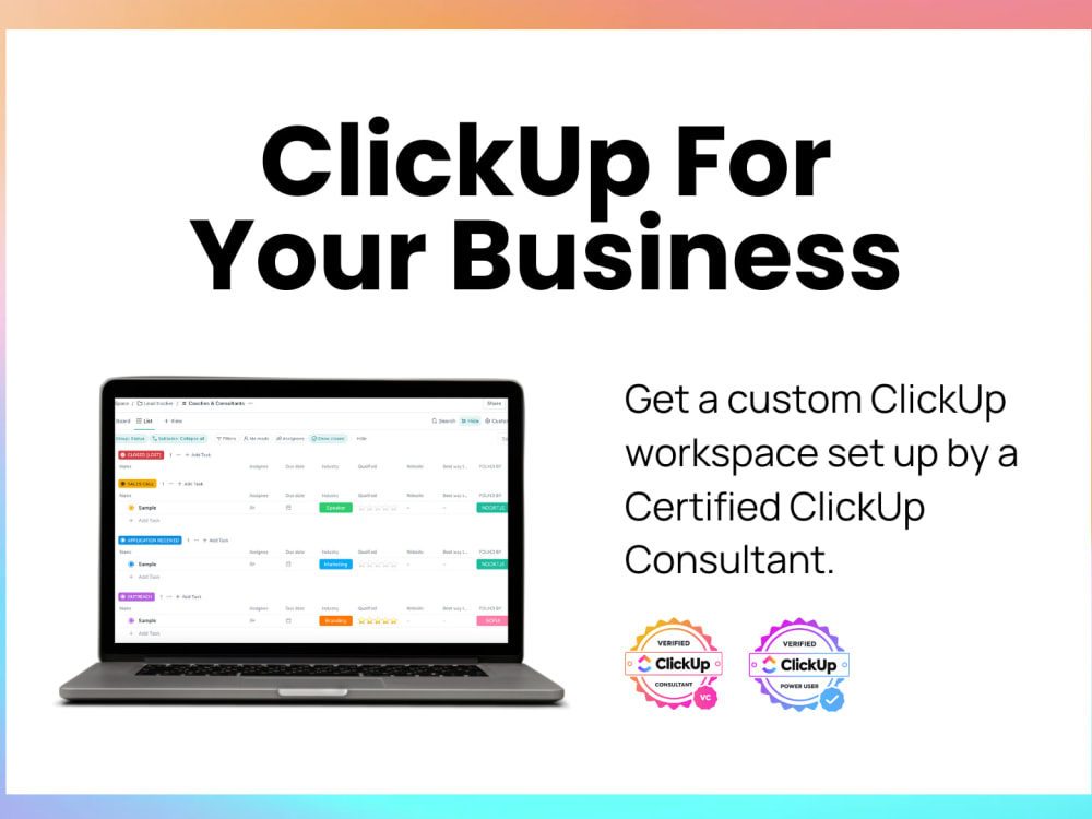 A fully customized ClickUp Workspace for your business | Upwork