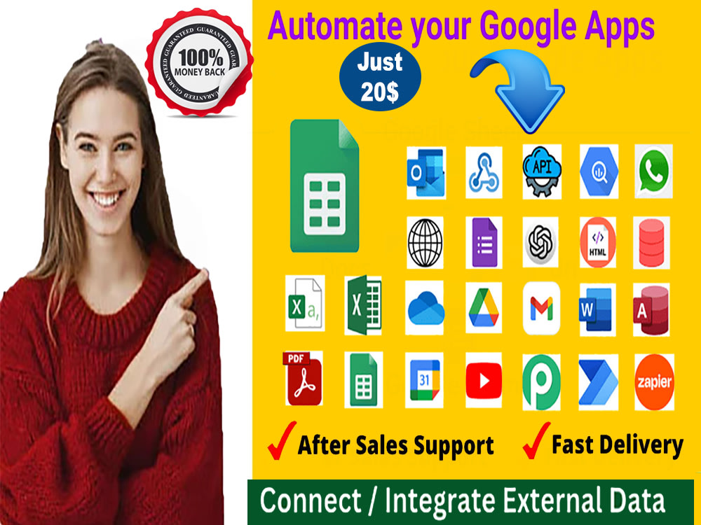 Automate google sheets, form, Gmail, drive, calendar, apis via apps ... Automate google sheets, form, Gmail, drive, calendar, apis via apps ...