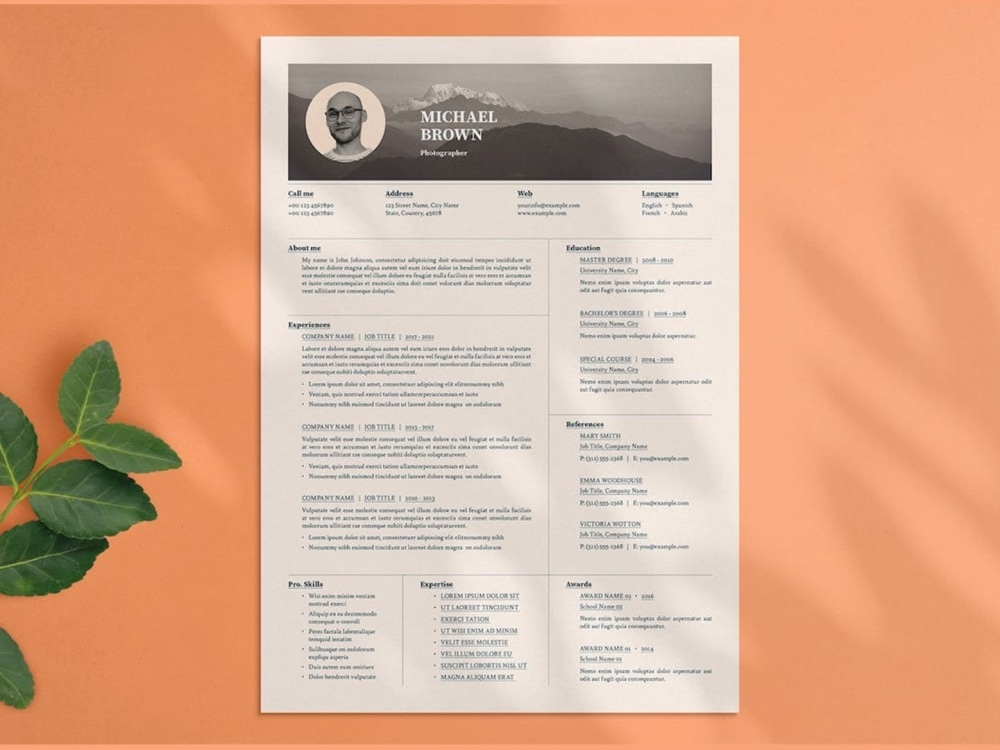 Make, custom, modern, unique resume format template design with word ...