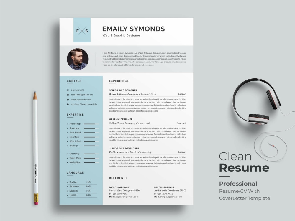 Make, custom, modern, unique resume format template design with word ...
