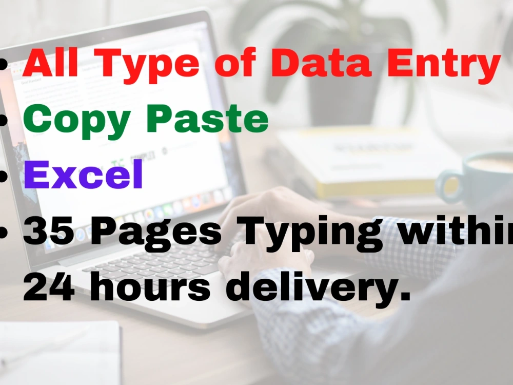 Data Entry, Copy paste, Excel and 35 Pages typing within 24 hours ...