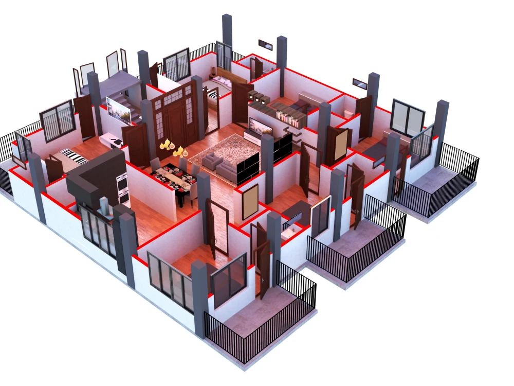 A beautiful 3D floor plan renderings | Upwork