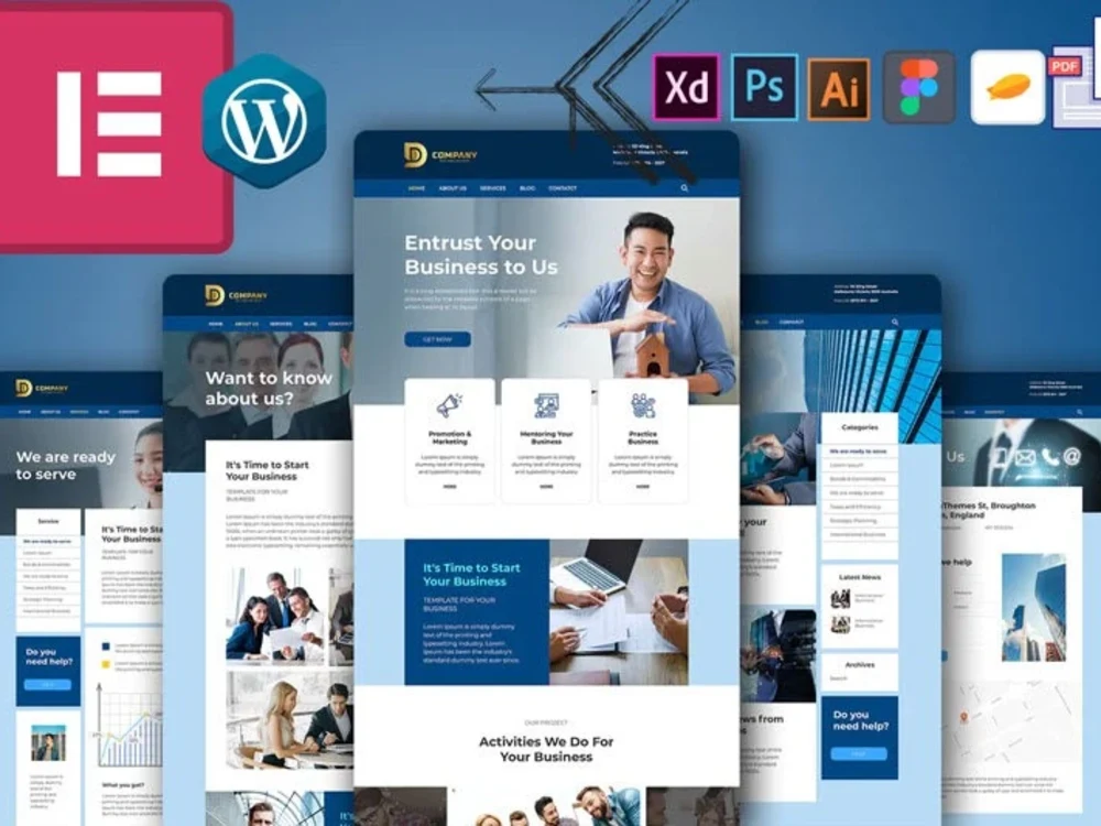 Xd, PSD, figma, sketch, AI template design to WordPress website | Upwork