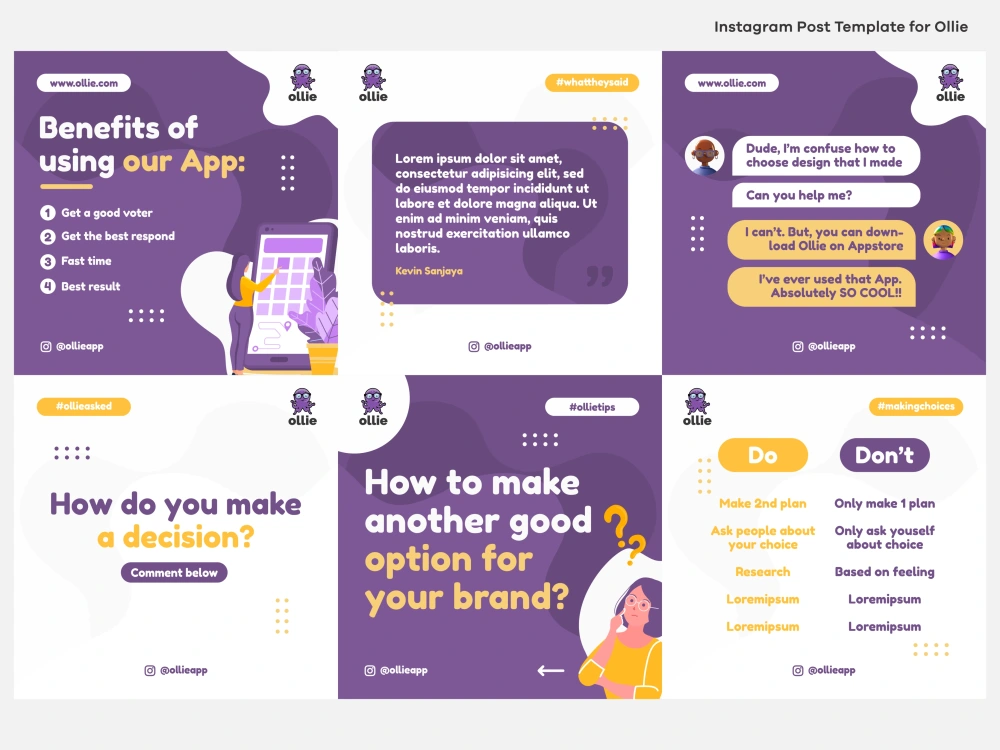 Creative professional Instagram post templates and stories | Upwork