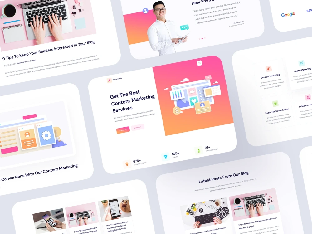 Modern website layout, Landing page design | Upwork
