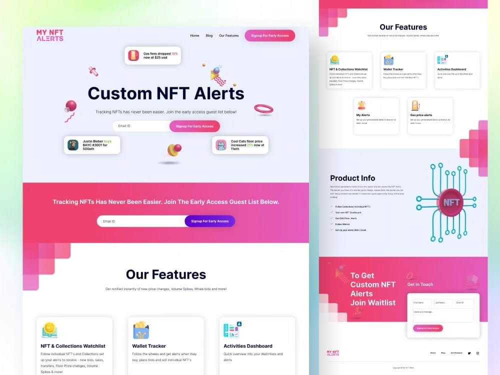Landing page | NFT landing page | Nextjs | TailwindCSS | React | Wordpress | Upwork