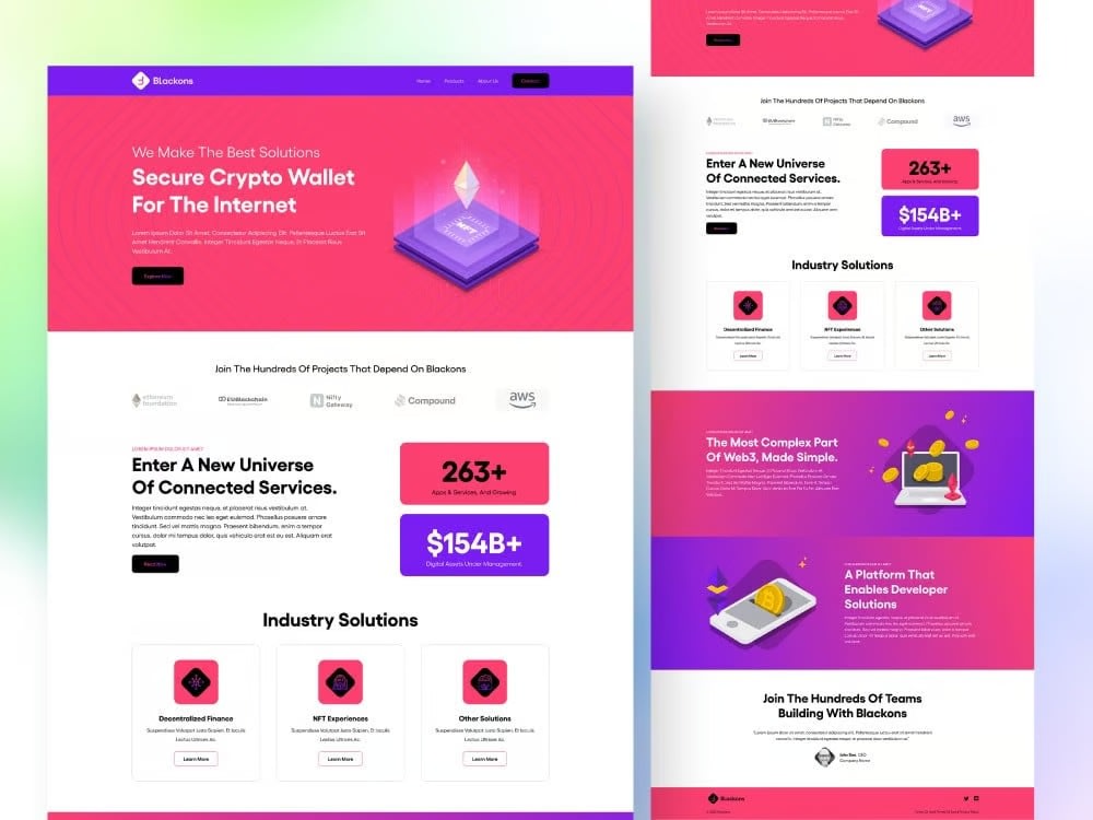 Landing page | NFT landing page | Nextjs | TailwindCSS | React | Wordpress | Upwork