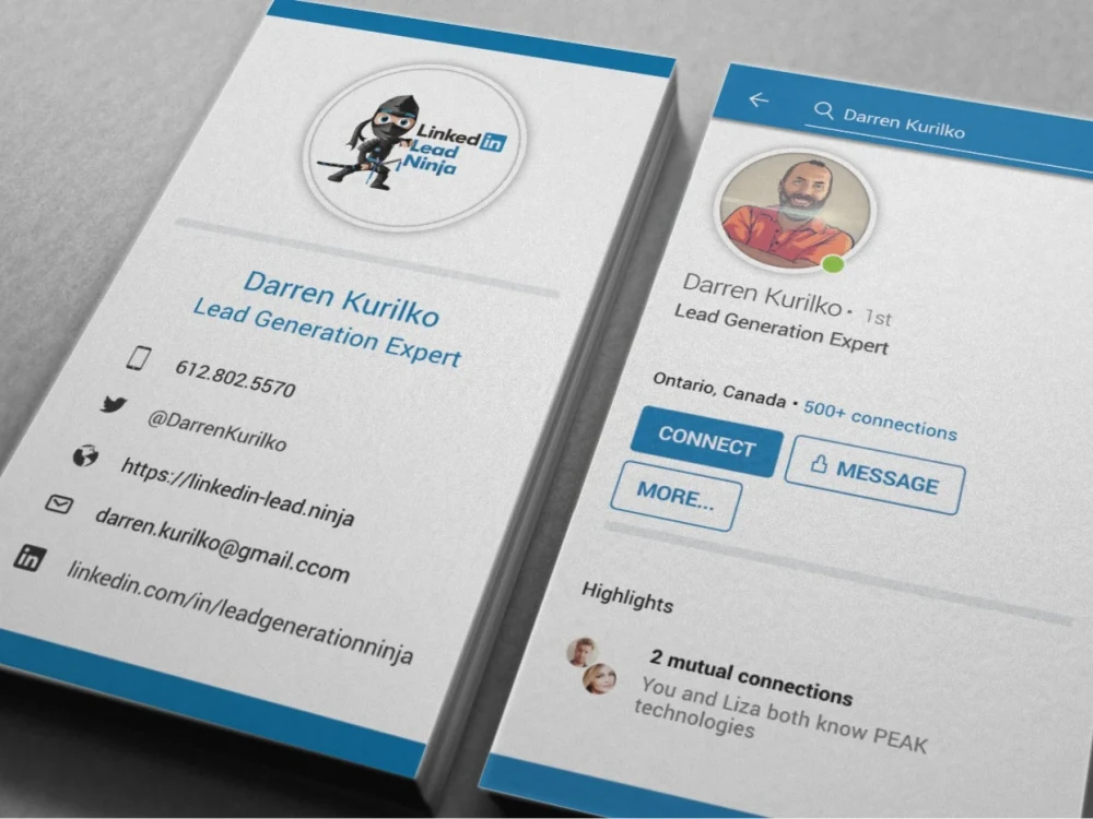 A Linkedin look alike business card | Upwork