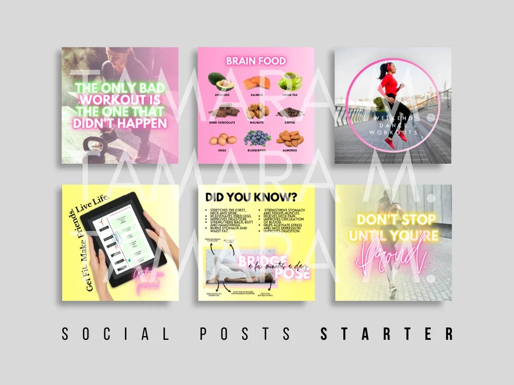 Aesthetic social media content postings, carousels or Instagram puzzle ...