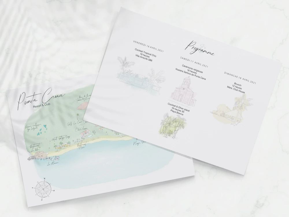 A custom-made invitation card with hand-drawn illustrations | Upwork