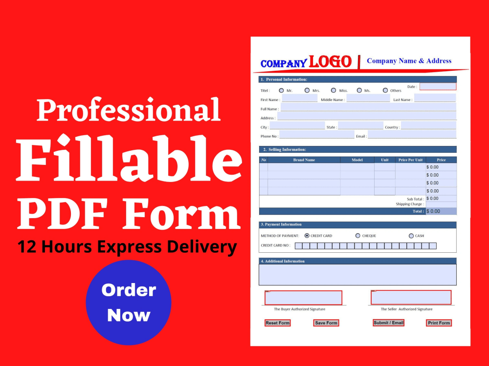 A Professional Dynamic Fillable PDF Form | Upwork