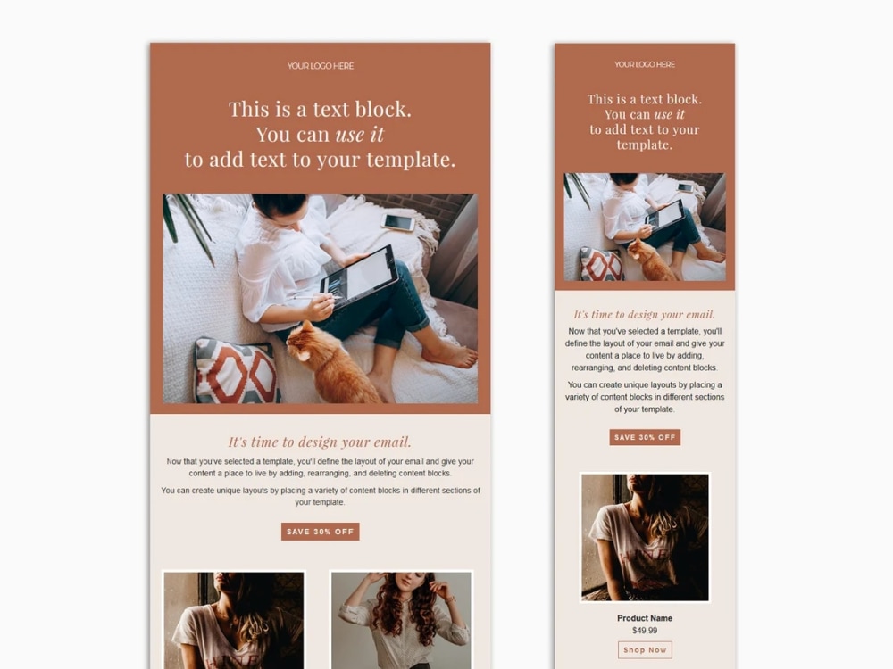 A responsive email template design for mailchimp or klaviyo | Upwork