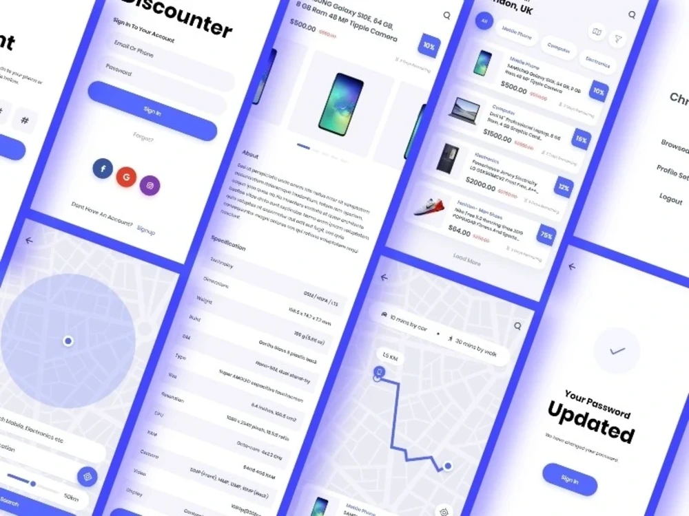Fantastic clean, simple,minimal mobile app ui and ux for your product ...