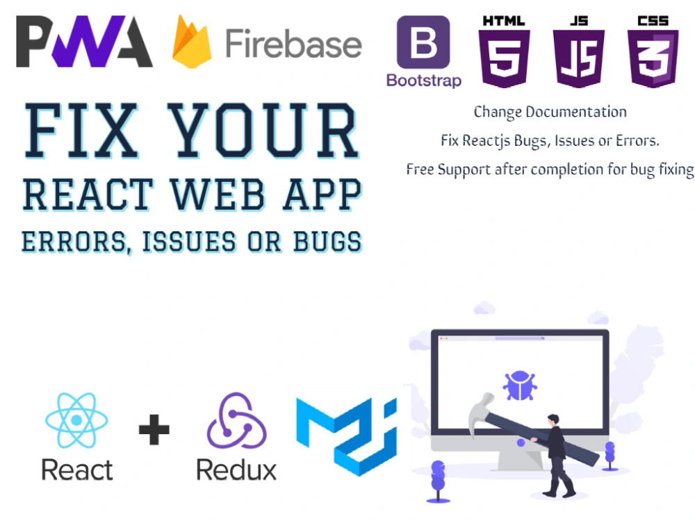 Your React JS web app, bugs, errors, or issues fixed | Upwork