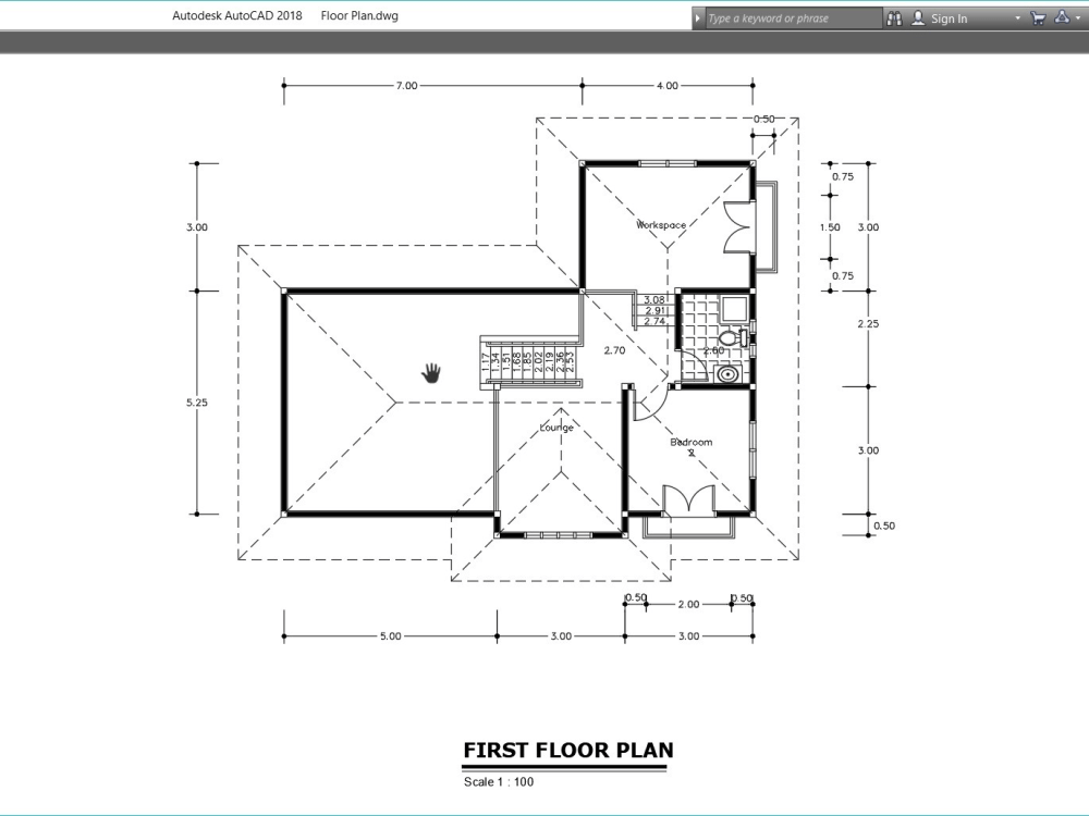 A 2d architectural floor plan in AutoCAD drawing | Upwork