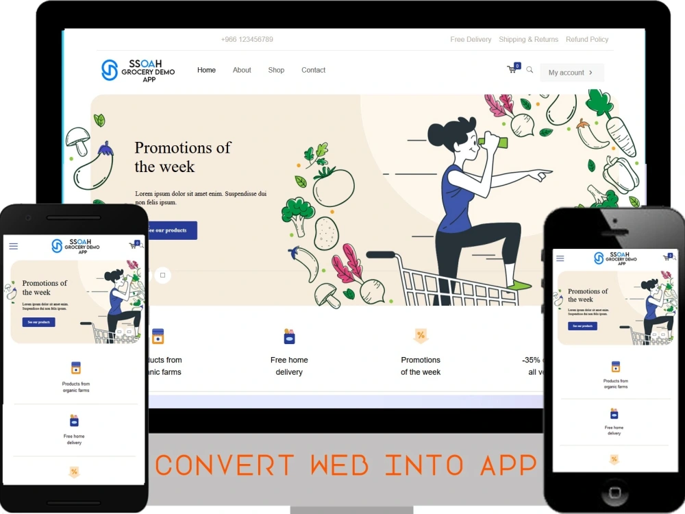 Your reponsive website into app android and IOS | Upwork
