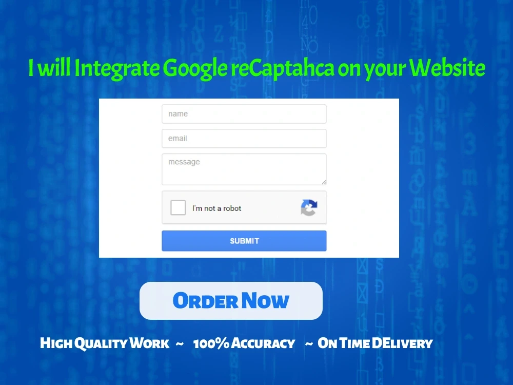 Google reCAPTCHA Integrated in your website form | Upwork